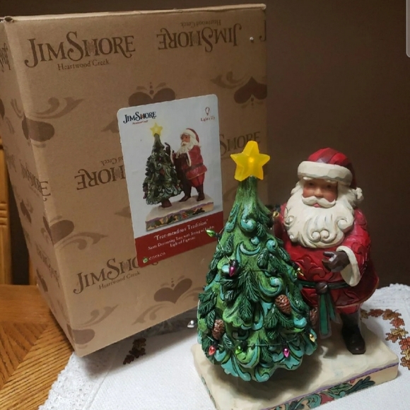 Jim Shore | Holiday | 207 Jim Shore Santa Decorating Tree Figurine ...